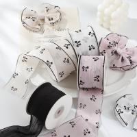 China Polyester Butterfly Print Snow Ribbon Hair Accessories Eco-Friendly DIY Bow Flower Gift Box Packaging for sale