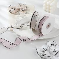 China Polyester Butterfly Print Snow Ribbon Hair Accessories Eco-Friendly DIY Bow Flower Gift Box Packaging for sale