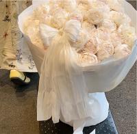 China French Pearl Snow Satin Fabric Flower Bouquet DIY Bow Decoration Floral Materials for sale