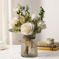 China Amazon source artificial rose bouquets for living room and home decoration, artificial rose artificial flowers for sale
