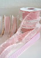 China Cloth Ribbon Flower Bouquet Strap for Baking DIY Handmade Floral Packaging Ribbon Gentle Pink Purple Series 4cm/10m for sale