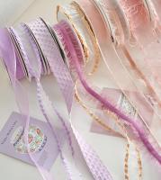 China Cloth Ribbon Flower Bouquet Strap for Baking DIY Handmade Floral Packaging Ribbon Gentle Pink Purple Series 4cm/10m for sale