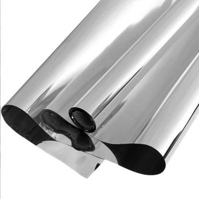 China Silver mirror flower wrapping paper, reflective mirror surface paper, PVC tin film, water ripple creative floral art packaging for sale