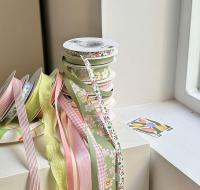 China High Tenacity Fanhua Pink Green Series Ribbon Flower Bouquet Strap Baking DIY Festival Products Floral Materials Ribbon for sale