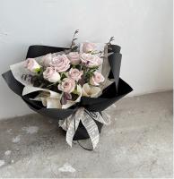 China Polyester Black and White Series Ribbon Flower Bouquet Strap for Hair Accessories DIY Handmade Bow for sale