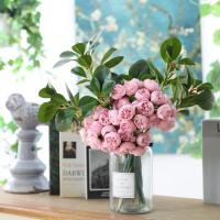 China 27-head artificial flower bouquet of tea rose, Lafite, artificial flower wedding bouquet, home decoration, photography and arrangement for sale