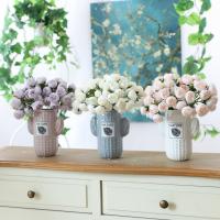 China 27-head artificial flower bouquet of tea rose, Lafite, artificial flower wedding bouquet, home decoration, photography and arrangement for sale