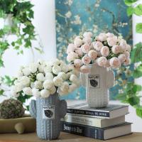 China 27-head artificial flower bouquet of tea rose, Lafite, artificial flower wedding bouquet, home decoration, photography and arrangement for sale
