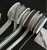 China Qixi Black Silver Series Ribbon Flower Bouquet 1.6cm Polyester Perfect for DIY Handmade Floral Materials for sale