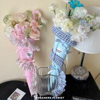 China Mother's Day&520 Folded Lace Flower Bouquet Decoration Ribbon Accessories DIY Handmade Packaging Materials for sale