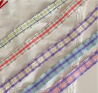 China DIY Crafts Usage 1.5cm Spring/Summer Colorful Grid Ribbons Eco-friendly Flower Bouquet Weaving Materials for Weaving Shop for sale