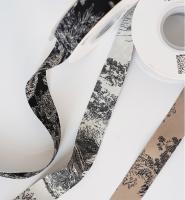 China French 2.5cm Ink Printed Ribbon Flower Bouquet Tie Gift Bow DIY Floral Materials for sale
