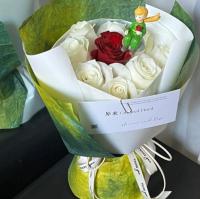 China Ink-wash paper flower bouquet, Little Prince decorative wrapping paper, flat stone-textured paper packaging, fresh flowers, handmade flower shop materials for sale