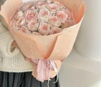 China Soft Peach Series Ribbon Flower Bouquet Strap 2024 Valentine's Day Baking DIY Handmade Floral Weaving Ribbon 2.5cm Usage for sale