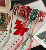 China DIY Floral Materials Green 1cm/5m Christmas Weaving Ribbon for Decoration and Gift Boxes for sale