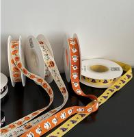 China Festival Essential 1.6cm Printed Ribbon Flower Bouquet Strap for DIY Floral Packaging Material for sale