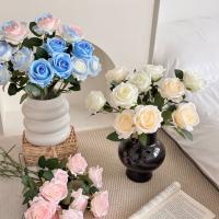 China Real rose bouquet, single fake flower, home decor, living room dining table decoration, wedding hall flower arrangement, decoration, flower arrangement for sale
