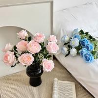 China Real rose bouquet, single fake flower, home decor, living room dining table decoration, wedding hall flower arrangement, decoration, flower arrangement for sale