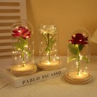 China Imitation rose, everlasting flower, glass cover, Mother's Day, Valentine's Day, Christmas gift decoration and ornament manufacturer wholesale for sale