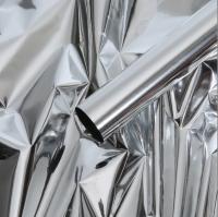 China Silver mirror flower wrapping paper, reflective silver light paper, PVC tin film, water ripple creative floral art packaging for sale