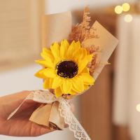 China Handmade sunflower soap flower gift box, Teachers' Day souvenir, Valentine's Day present, preserved flowers, dried flowers, small bouquets for sale