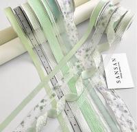 China 1cm Washable Mint Manbo Ribbon Flower Bouquet Float Handmade Floral Design DIY Gift Cake Pack Decorative Strap for sale