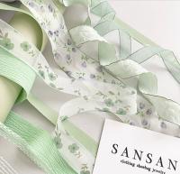 China 1cm Washable Mint Manbo Ribbon Flower Bouquet Float Handmade Floral Design DIY Gift Cake Pack Decorative Strap for sale