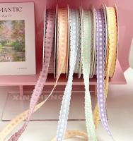 China Lace Jumping Grid Ribbon Flower Bundle Bow Tie Cake Baking Ribbon Floral Art Handmade DIY material for sale