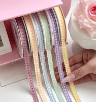 China Lace Jumping Grid Ribbon Flower Bundle Bow Tie Cake Baking Ribbon Floral Art Handmade DIY material for sale