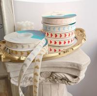 China High Tenacity Love Embroidery Ribbon Bouquet Flower Packaging Ribbon Korean Floral Ribbons Handmade DIY Material for sale