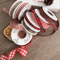 China British Style Tie Christmas Plaid Ribbon Flower Bouquet Eco-friendly Fabric Tape Handmade Floral DIY Gift Packaging Materials for sale