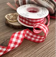 China British Style Tie Christmas Plaid Ribbon Flower Bouquet Eco-friendly Fabric Tape Handmade Floral DIY Gift Packaging Materials for sale
