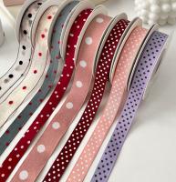 China DIY Packaging Essentials White Polka Dot Ribbon Man-Made Bow Tie and Floral Arrangement for sale