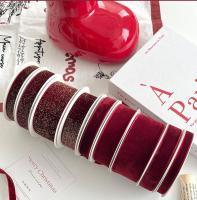 China Man-Made Red Velvet Ribbon for Handmade Floral Art Year Gift Packaging and DIY Projects Fabric Tape Material for sale