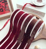 China Man-Made Red Velvet Ribbon for Handmade Floral Art Year Gift Packaging and DIY Projects Fabric Tape Material for sale