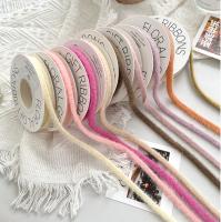 China Eco-friendly Plush Hollow Ribbon Flower Bouquet Handmade Christmas Floral DIY Gift Bag Cake Tying Straps for sale