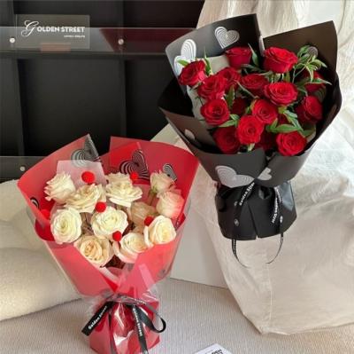 China Florist Wrapping and Bouquet Packing Paper for Flower Shop Floral Art Neon Croti Love Rose for sale
