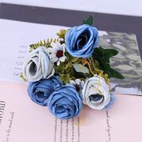 China European style simulation rolled edge rose wedding bouquet, wedding photography props, floral arrangement, home decoration, simulation flower for sale