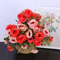 China European style simulation rolled edge rose wedding bouquet, wedding photography props, floral arrangement, home decoration, simulation flower for sale