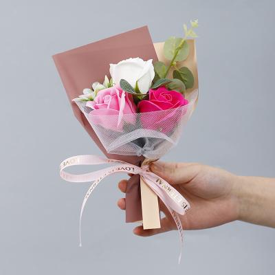 China Valentine's Day mini bouquet, rose soap, everlasting flower, aromatherapy gift box, DIY souvenir gift wholesale for sale