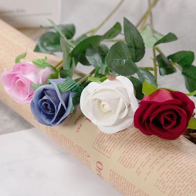 China Simulated Flower Mini Single Rose Fake Flower Home Decoration Handheld Flower Wedding Decoration Manufacturer Wholesale Fresh Flowers Dried Flowers for sale
