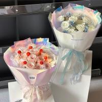 China Flower and Rose Packaging Paper Fashion Design Double-Sided Magic Color Packaging Colorful Seven-Color Light Packaging for sale