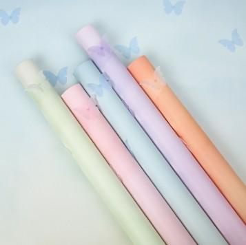 China 57*57cm Partysu Valentine's Day Waterproof Floral Flower Wrapping Paper with Butterfly Design for sale