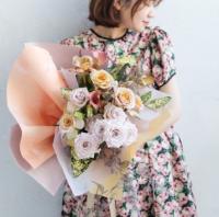 China 57*57cm Partysu Valentine's Day Waterproof Floral Flower Wrapping Paper with Butterfly Design for sale