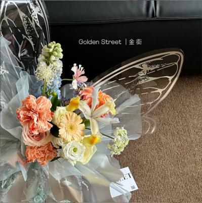 China Crystal Butterfly Cellophane Popular Flower Wrapping Paper for Flower Shops for sale