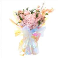 China Florist Wrapping Paper End Iron-Colored Rainbow Film Waterproof Fresh Flower Gifts and Beautiful Flower Bouquets for sale