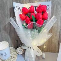 China Christmas rose and tulip artificial flower bouquet confession birthday gift manufacturer wholesale bouquet gifts for sale