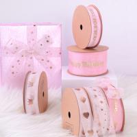 China 9cm/9m Pink Children's Day Ribbon Perfect for DIY Handheld Gifts Birthday Cake Decoration and Gift Box Strap for sale