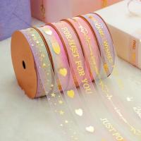 China Valentine's Day and Christmas Gift Decoration Snow Silk Ribbon 520 in 9m/1.9cm for Color Fastness for sale