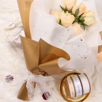 China Christmas Gift Decoration Snow Silk Ribbon 520 in Golden Polyester Gold and Silver Silk for sale